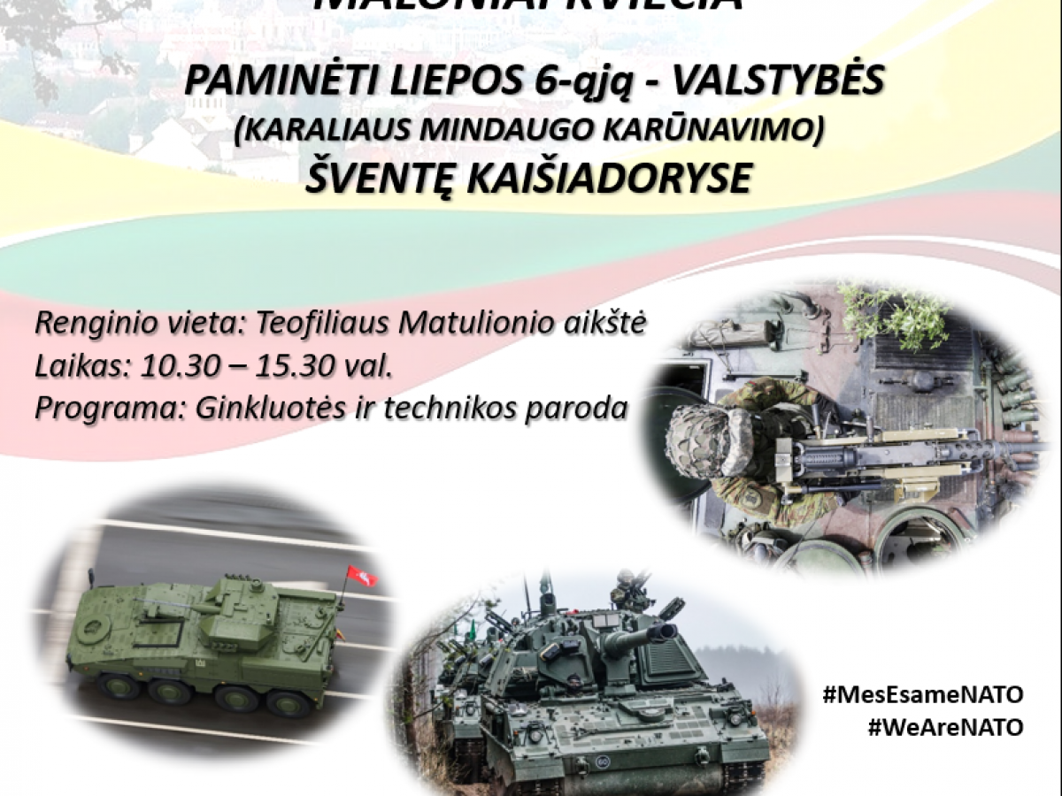Maloniai kviečame Liepos 6 d. paminėti Mindaugo karūnavimo dieną ...